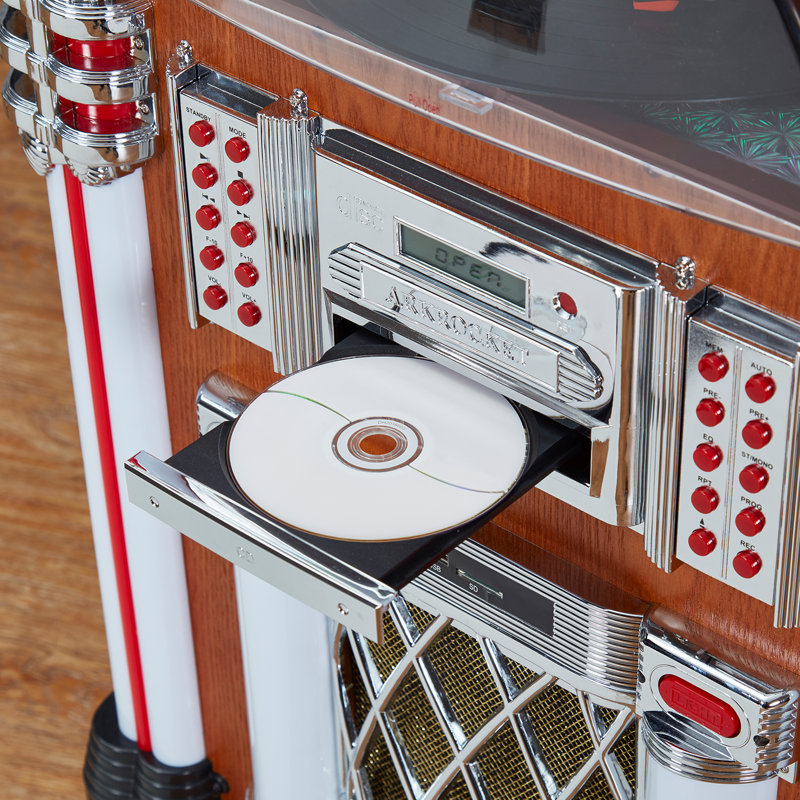 Arkrocket Audio Arkrocket Taurus II Jukebox with Stand Vinyl Record Player Retro Turntable ...